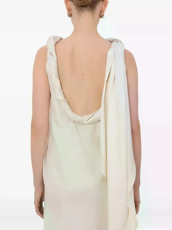 Loulou De Saison Twisted-collar Sleeveless Blouse - Neutrals