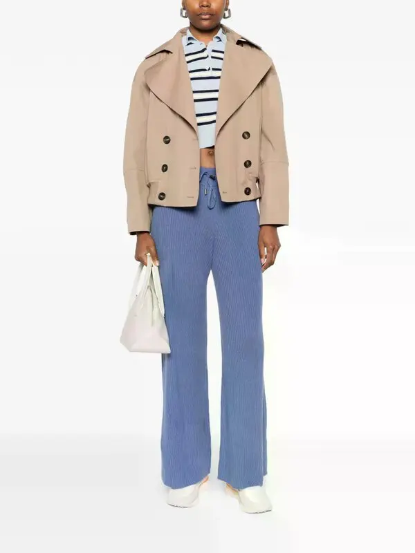 Eric Bompard Drawstring Ribbed Knit Trousers
