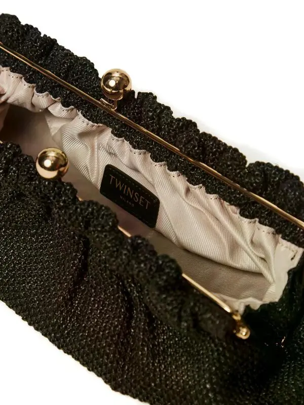 TWINSET Raffia Clutch With Charm Detail