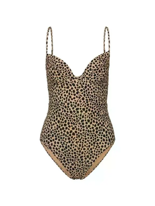 Michael Kors Animal Print One Piece Swimsuit - Neutrals