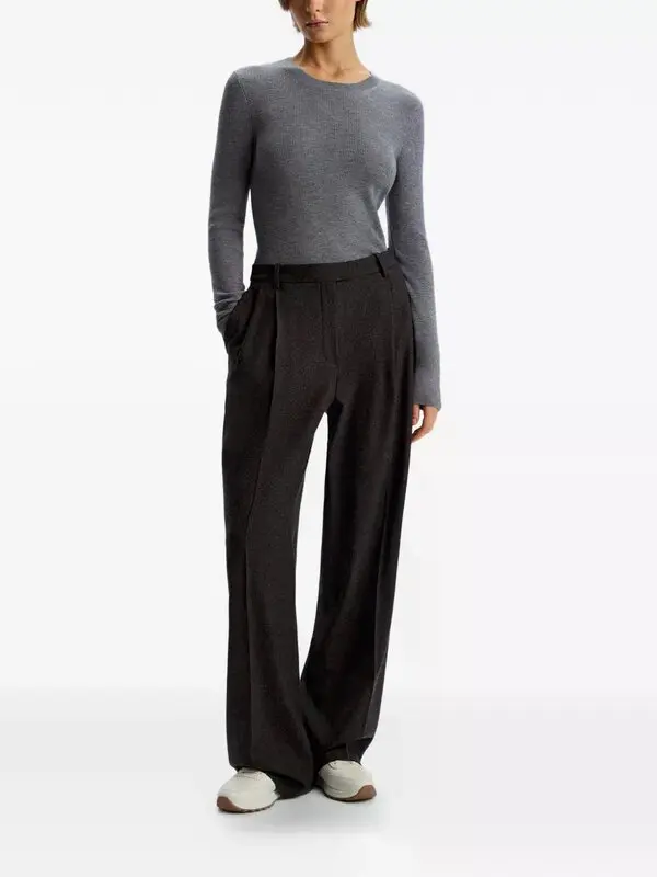 12 STOREEZ Ribbed Knit Merino Sweater