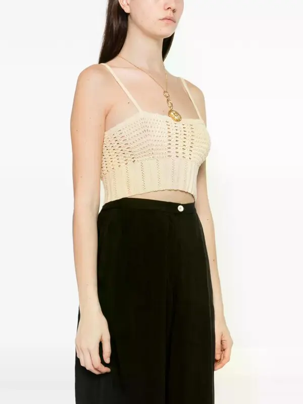 FORTE_FORTE Knitted Crop Top - Neutrals