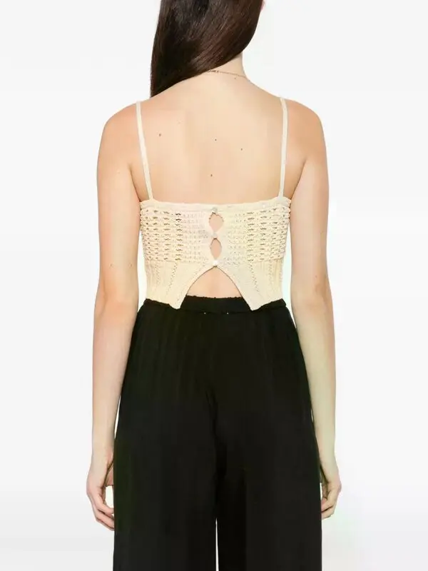 FORTE_FORTE Knitted Crop Top - Neutrals