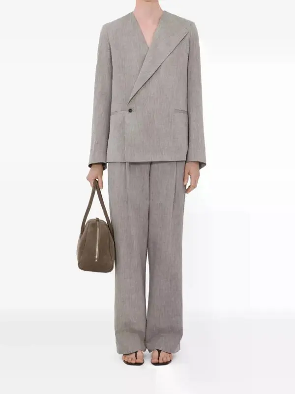 Loulou De Saison Suna Asymmetrical Blazer - Neutrals
