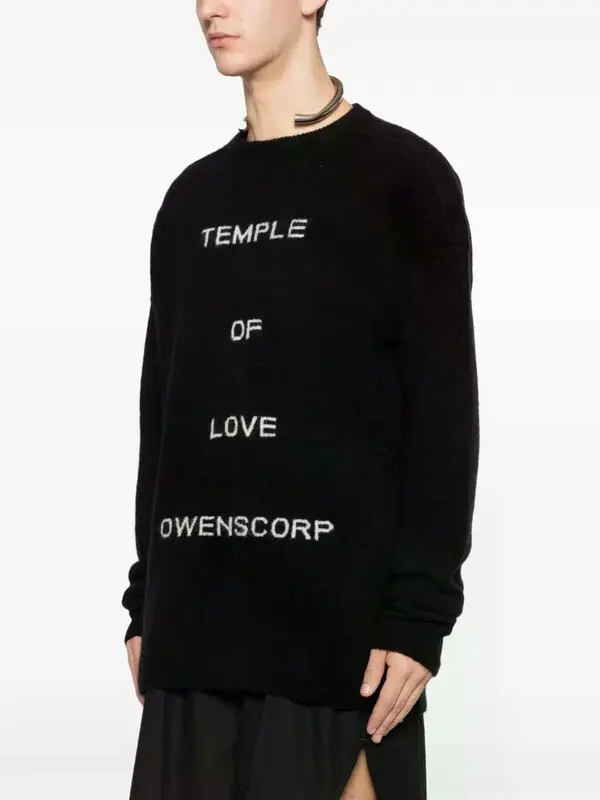 Rick Owens Crew-neck Letter-intarsia Sweater