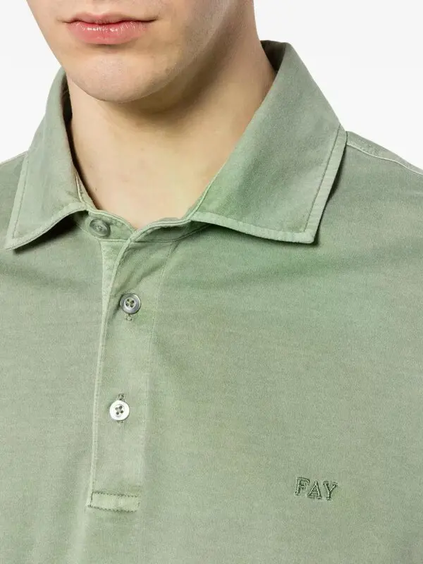 FAY Buttoned Short-sleeve Polo Shirt