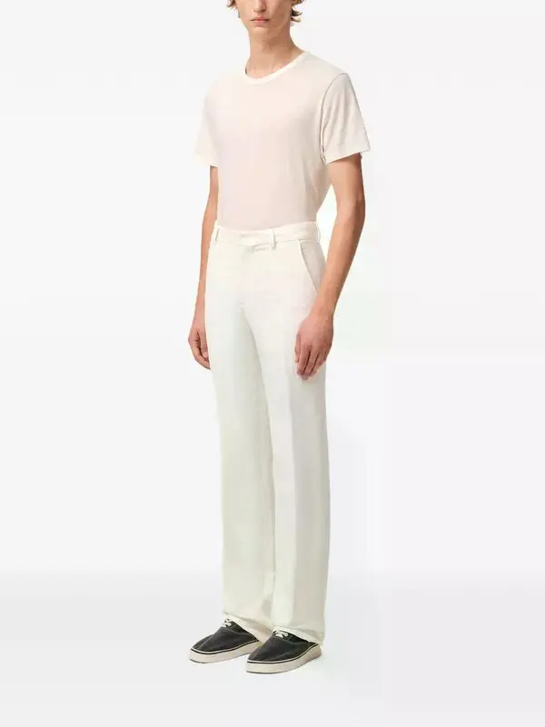 AMI Paris Blended Linen Straight Trousers