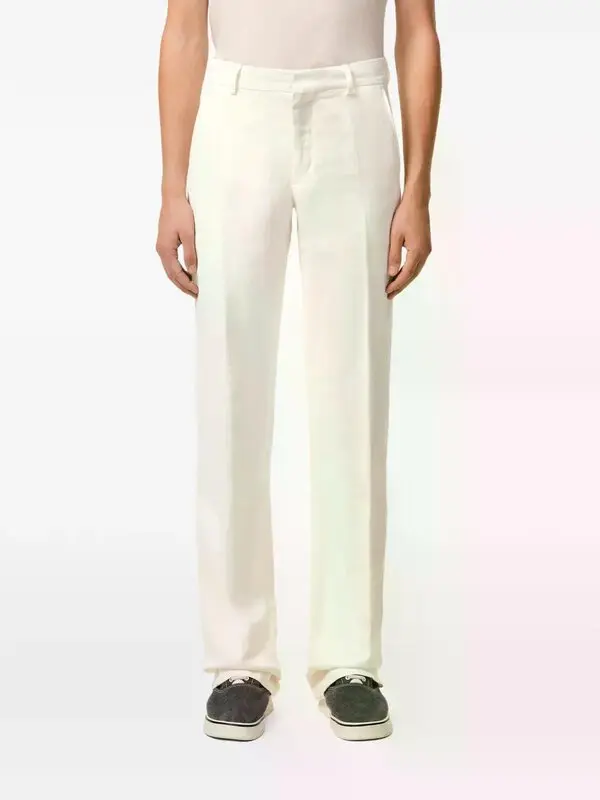 AMI Paris Blended Linen Straight Trousers