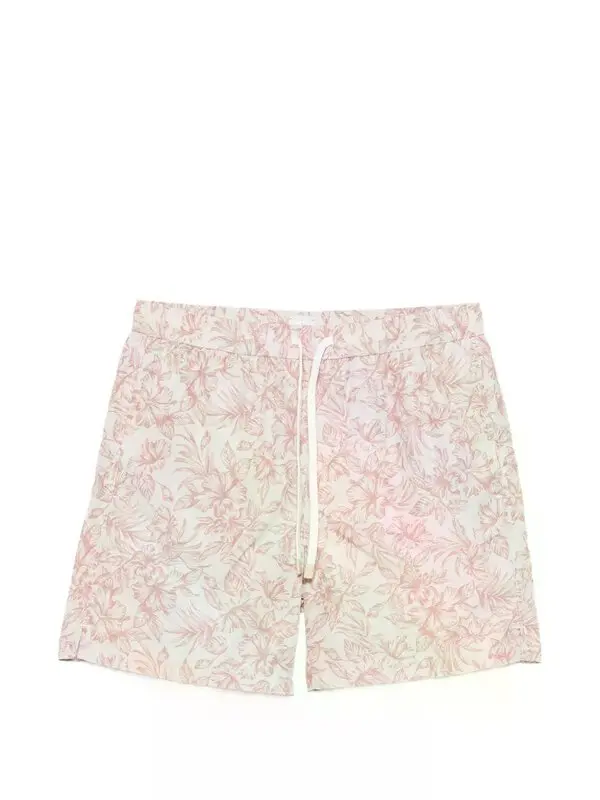 Eleventy Floral-pattern Swim Shorts - Neutrals