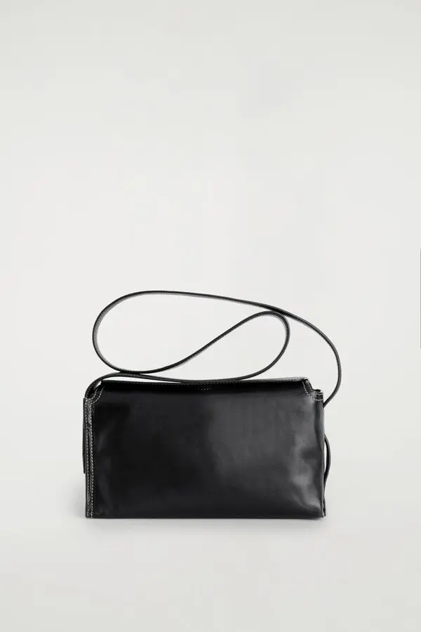 Cos Plinth Crossbody Bag Leather - Black