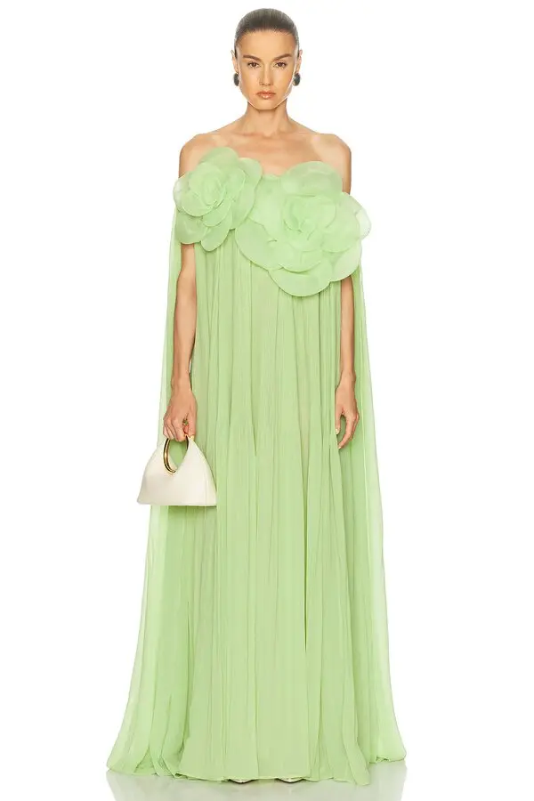 LEO LIN Jaclyn Draped Floor Length Dress