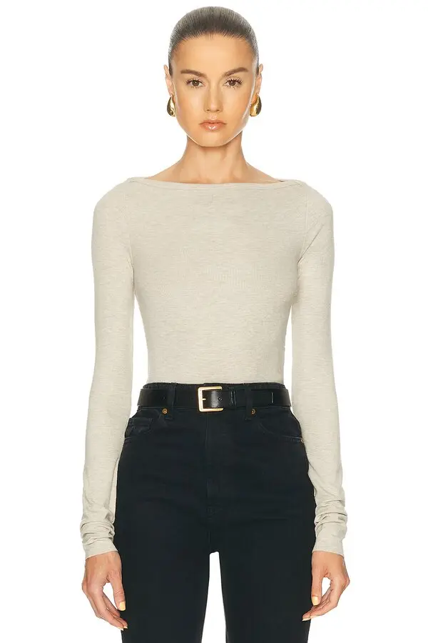 Eterne Long Sleeve Boatneck Top