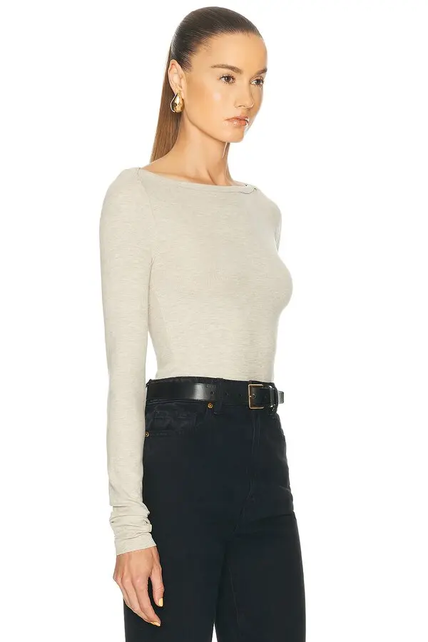 Eterne Long Sleeve Boatneck Top
