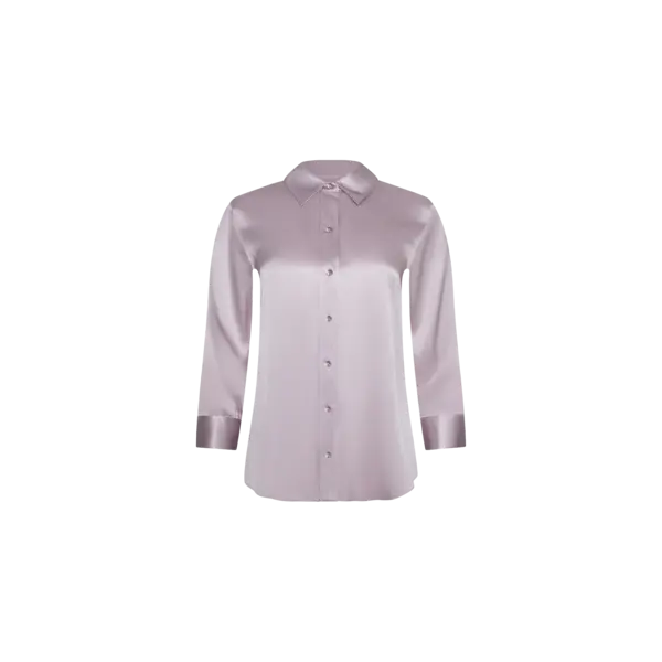 L'Agence Dani Silk Blouse Top - Icy Lilac