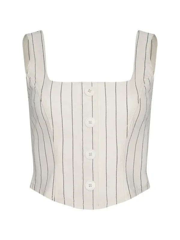 L'Agence Saga Top - Ecru/navy Stripe