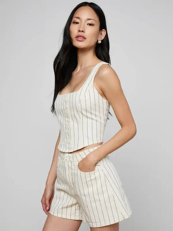 L'Agence Saga Top - Ecru/navy Stripe