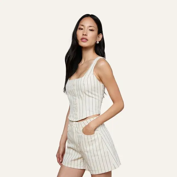 L'Agence Saga Top - Ecru/navy Stripe