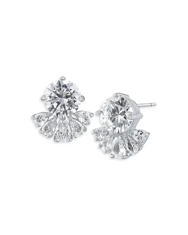 KENNETH JAY LANE Cubic Zirconia Stud Earrings - Silver