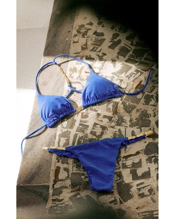 VIX PAULA HERMANNY Mage Cheeky Bikini Bottoms - Blue