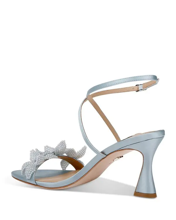 Badgley Mischka Whitney Embellished Sandals - Mist Blue Satin