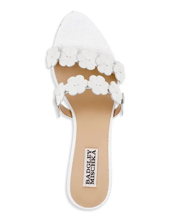Badgley Mischka Watertown Slides - White Leather