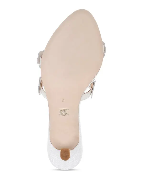 Badgley Mischka Watertown Slides - White Leather