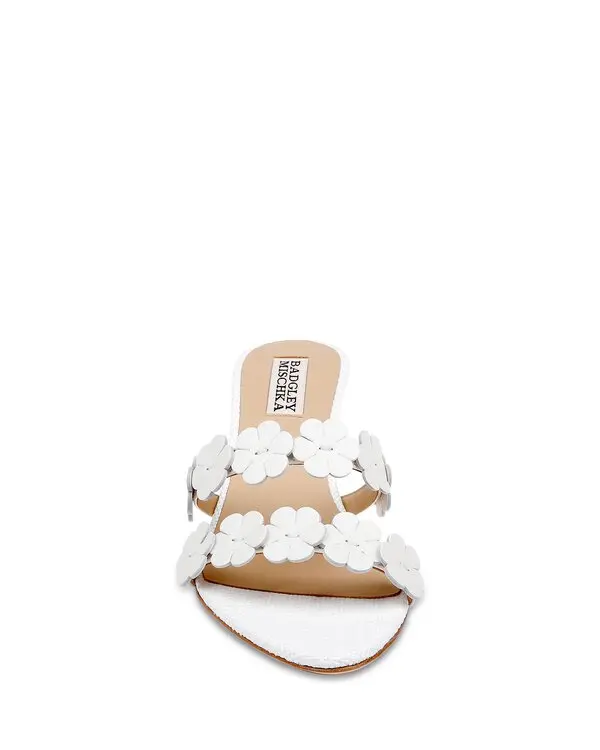 Badgley Mischka Watertown Slides - White Leather