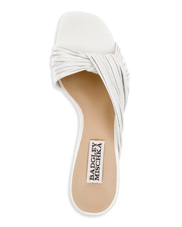 Badgley Mischka Winslow Heeled Slides - White Leather