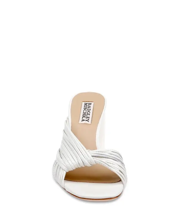 Badgley Mischka Winslow Heeled Slides - White Leather