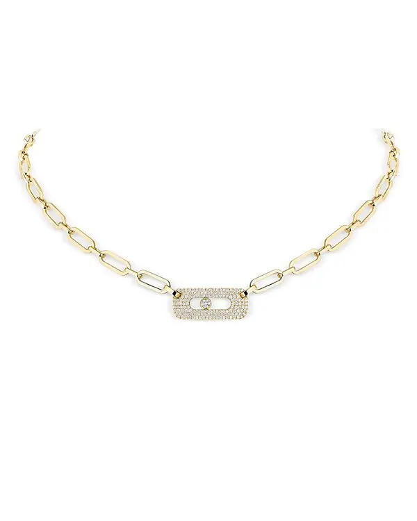 Messika 14k Move Link Diamond Gourmette Necklace - Gold