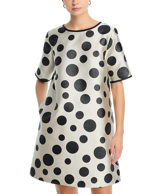 Caroline Rose Talia A-line Dress - Black/ivory