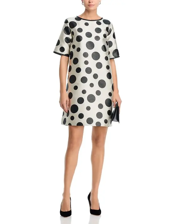 Caroline Rose Talia A-line Dress - Black/ivory