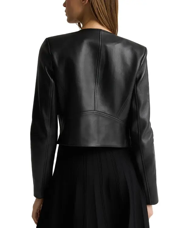 St. John Cropped Leather Jacket