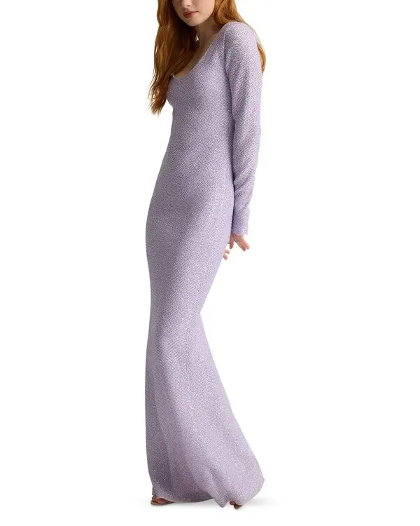 St. John Soft Sequin Knit Gown - Hyacinth