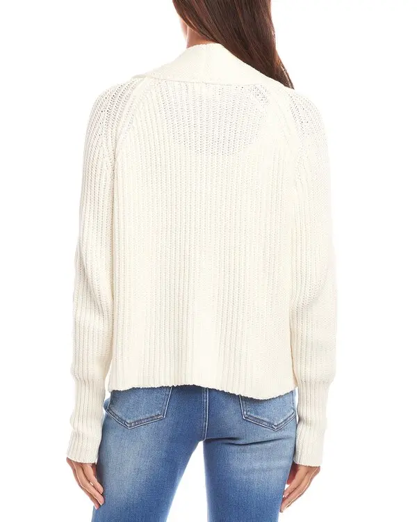 Karen Kane Cropped Cardigan Sweater - Off White