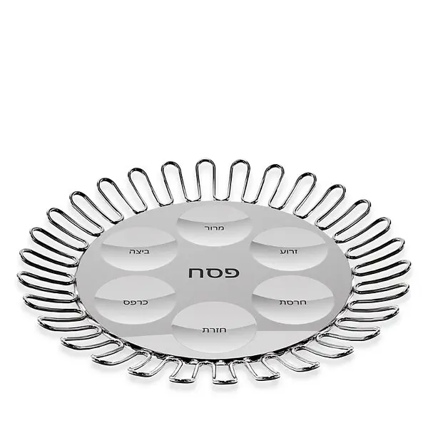 ANNA NEW YORK Coluna Dual Seder Plate - Silver