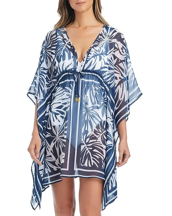 Bleu Rod Beattie Deep V Cover Up Caftan - Midnight