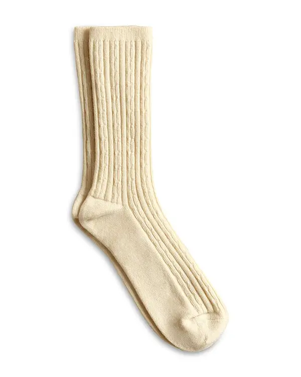 Jenni Kayne Cable Knit Socks - Pale Yellow