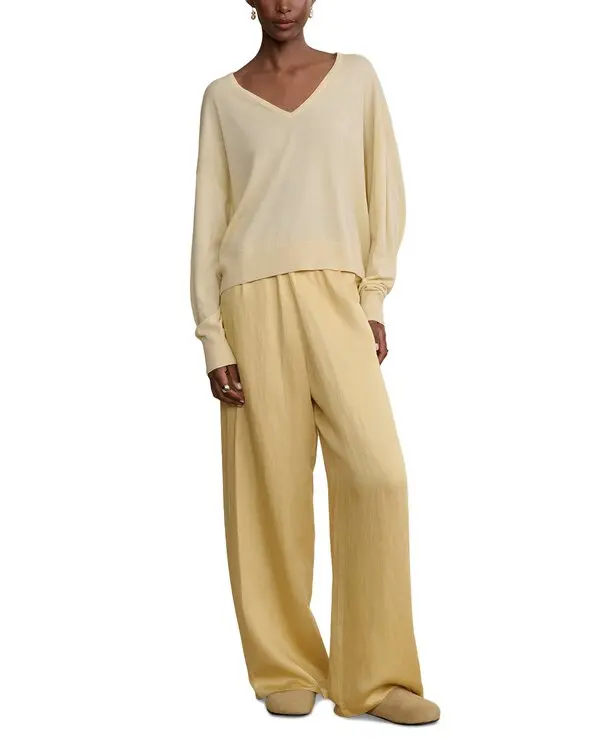 Jenni Kayne Dree V-neck Wool Sweater - Pale Yellow