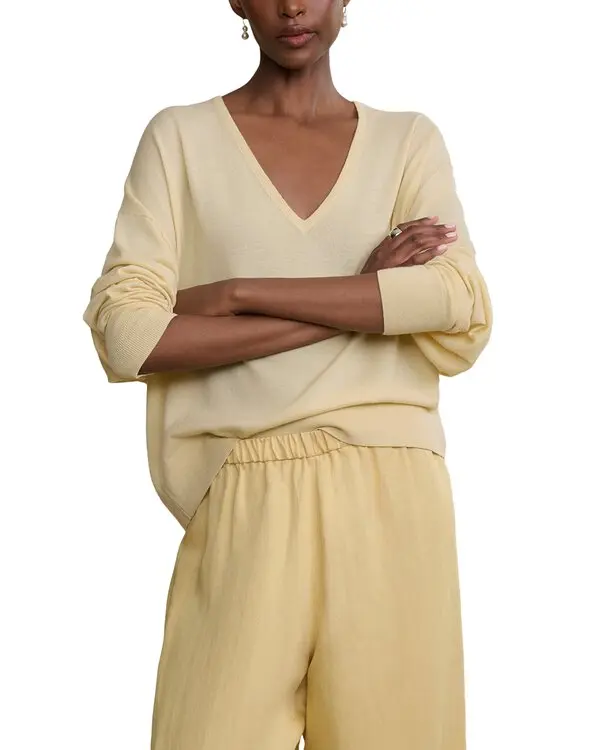 Jenni Kayne Dree V-neck Wool Sweater - Pale Yellow