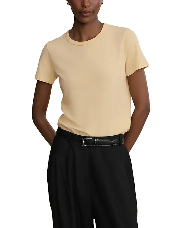 Jenni Kayne Cotton Slim Tee - Pale Yellow
