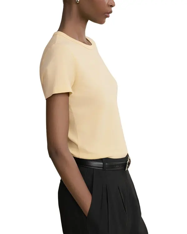 Jenni Kayne Cotton Slim Tee - Pale Yellow