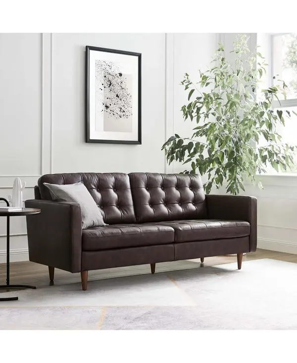 MODWAY Exalt Tufted Leather Sofa