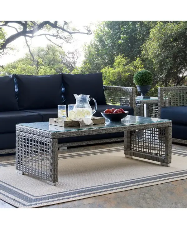 MODWAY Aura Rattan Outdoor Patio Coffee Table