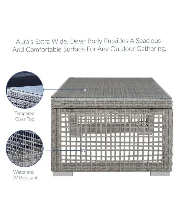 MODWAY Aura Rattan Outdoor Patio Coffee Table