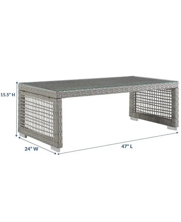 MODWAY Aura Rattan Outdoor Patio Coffee Table