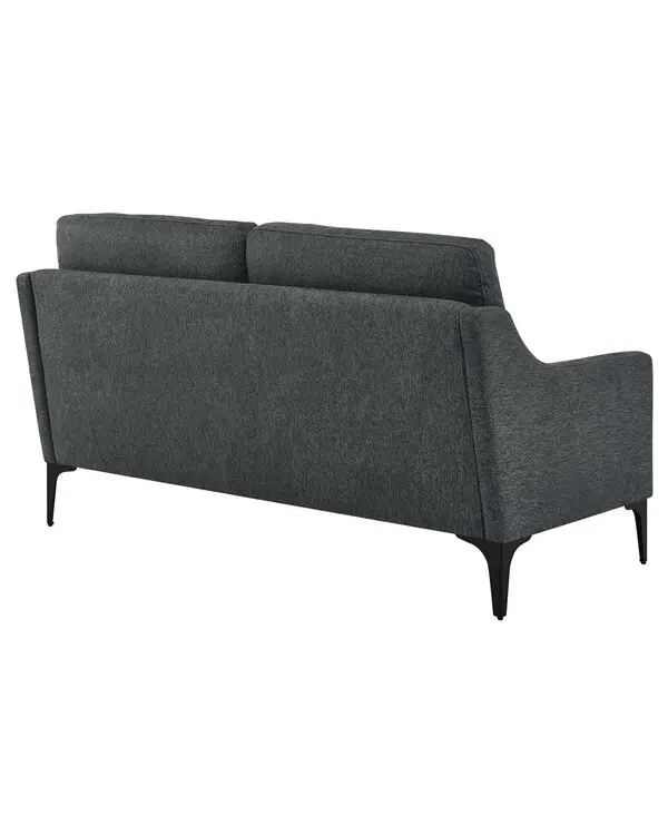 MODWAY Corland Upholstered Fabric Loveseat - Charcoal