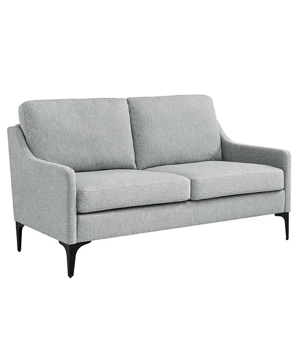 MODWAY Corland Upholstered Fabric Loveseat - Light Gray