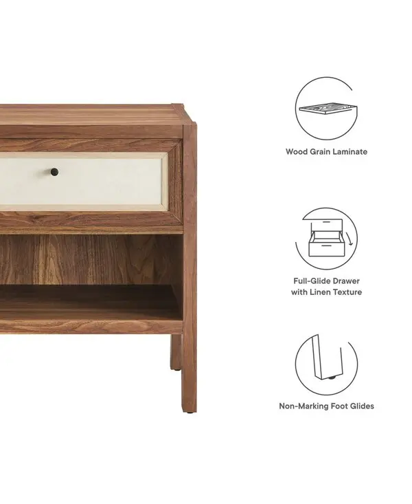 MODWAY Capri Wood Grain Nightstand