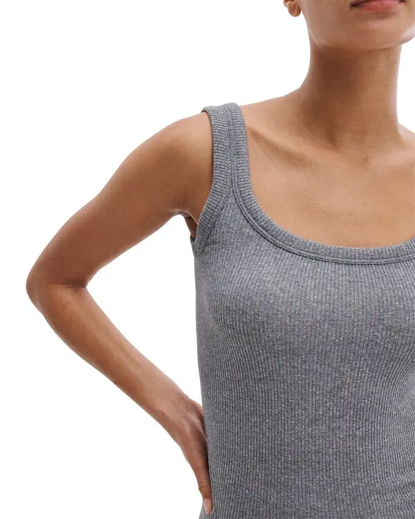 Rag & Bone The Essential Rib Wide String Tank Top - Heather Gray